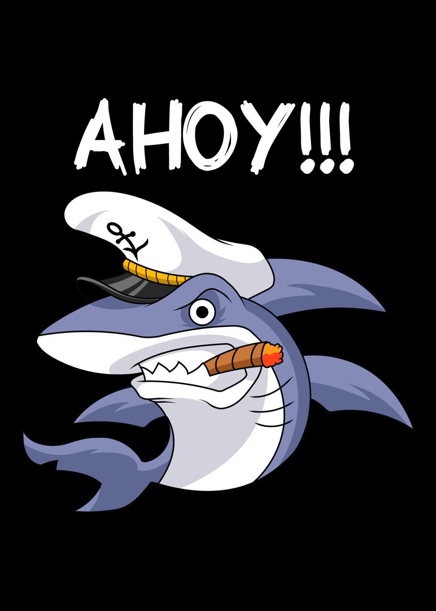 'Ahoy Ship Captain' Poster, picture, metal print, paint by ...