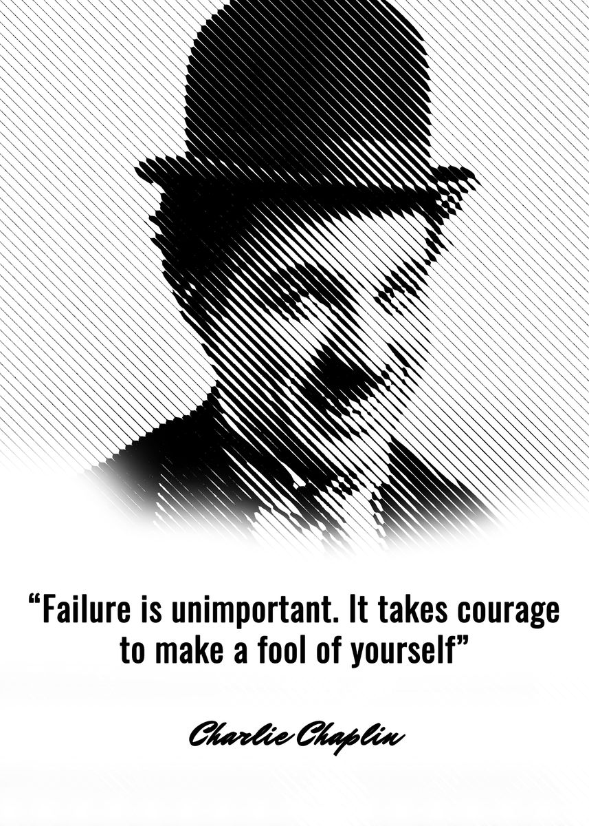 'Charlie Chaplin Quotes' Poster by Roni Aji Pratama | Displate