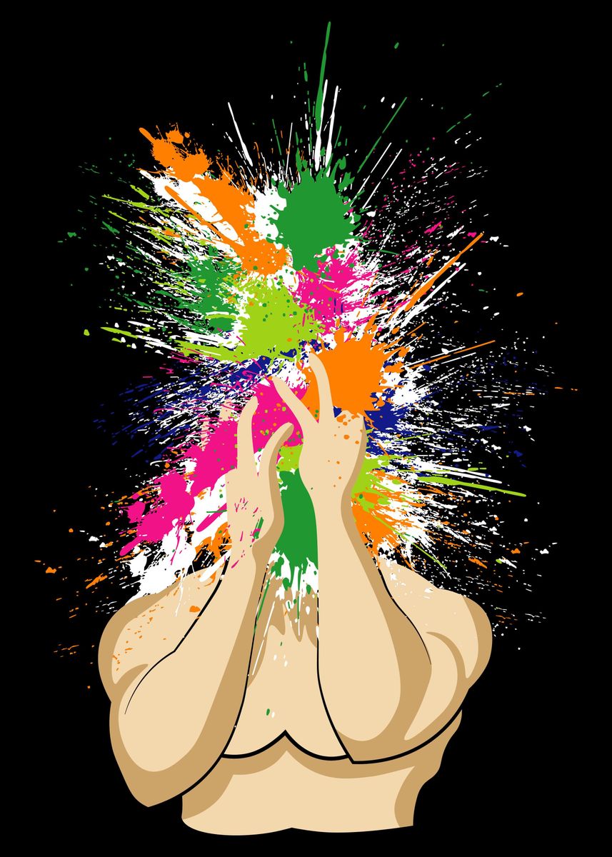 'Psychedelic Music Splash' Poster, picture, metal print, paint by ...