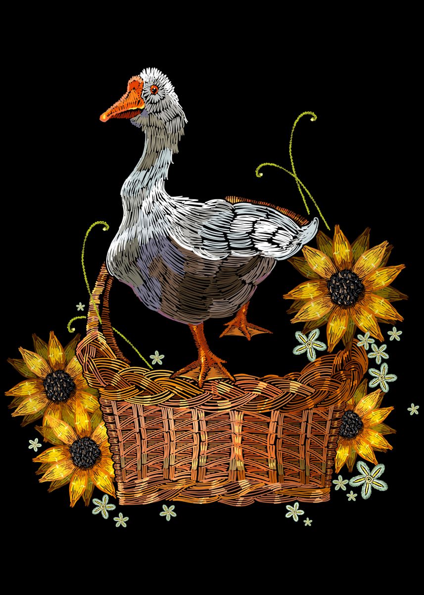 'Goose Embroidery' Poster by StonerPlates | Displate