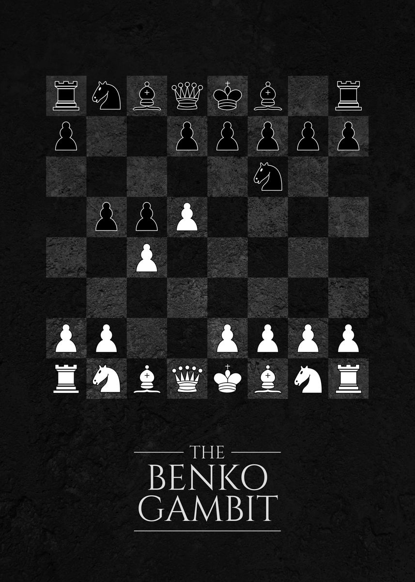 'Benko Gambit Chess' Poster, picture, metal print, paint by IMR Designs ...