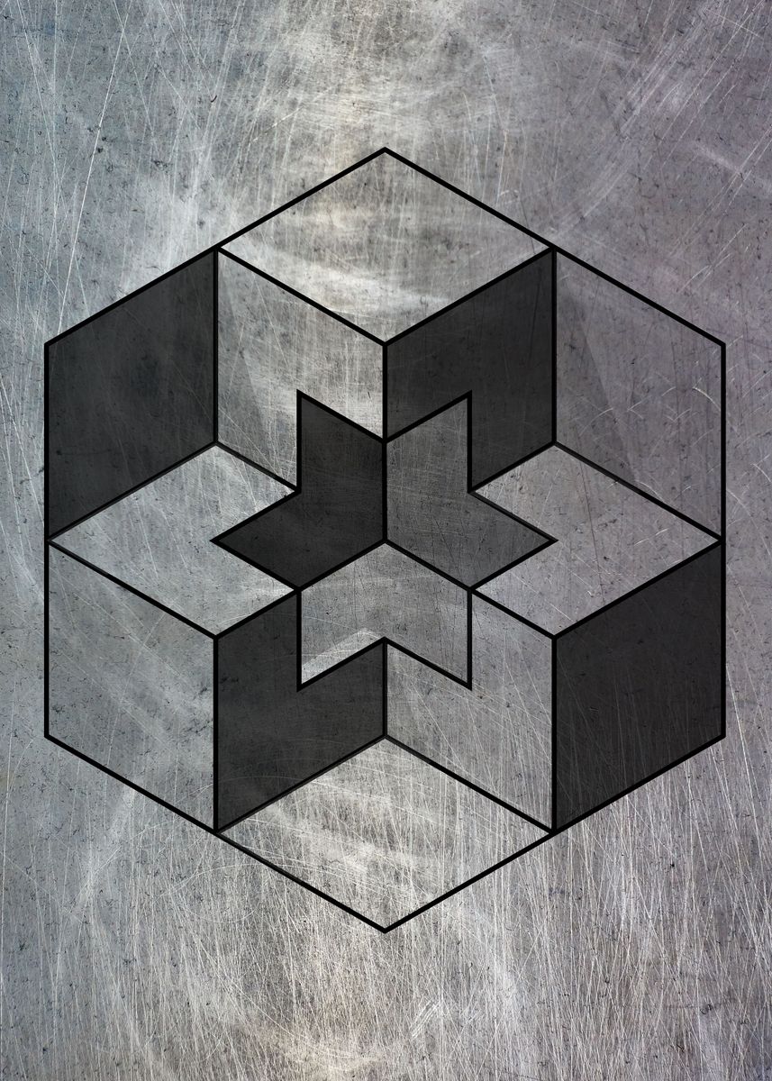 'STAR CUBE METALLIC' Poster by Atomic Chinook | Displate
