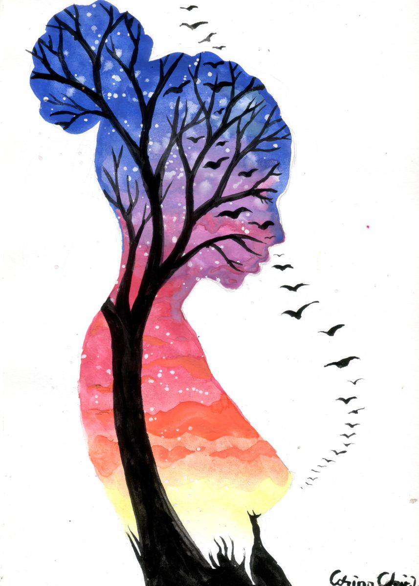 'Feeling blue' Poster, picture, metal print, paint by | Displate