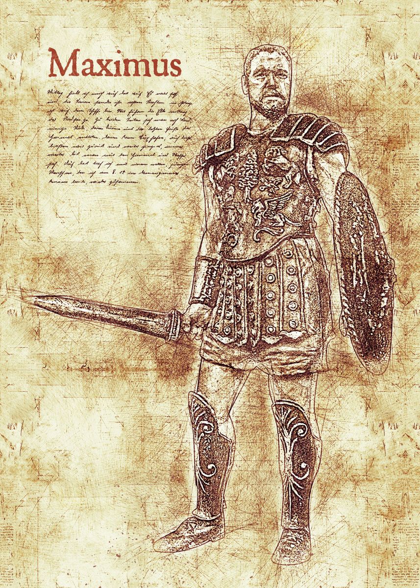 'Maximus' Poster, picture, metal print, paint by Printed Artings | Displate