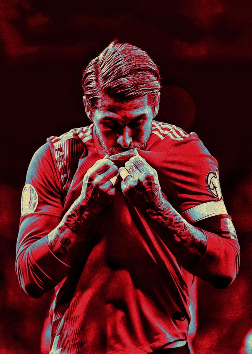 'Sergio Ramos' Poster, picture, metal print, paint by Hafis | Displate