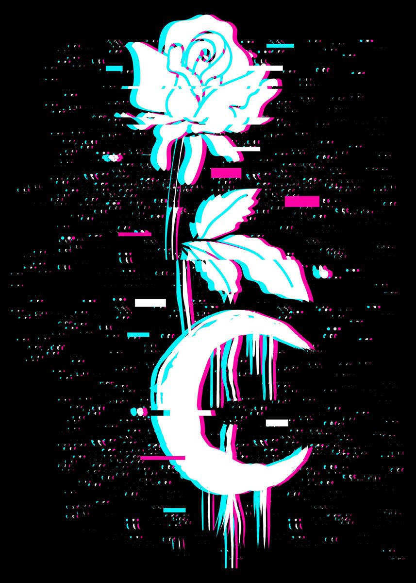 'Moon Rose Occult Vaporwave' Poster by AestheticAlex | Displate