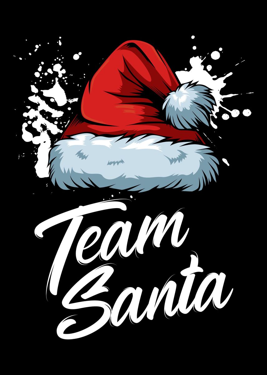 'Team Santa Merry Christmas' Poster, picture, metal print, paint by ...