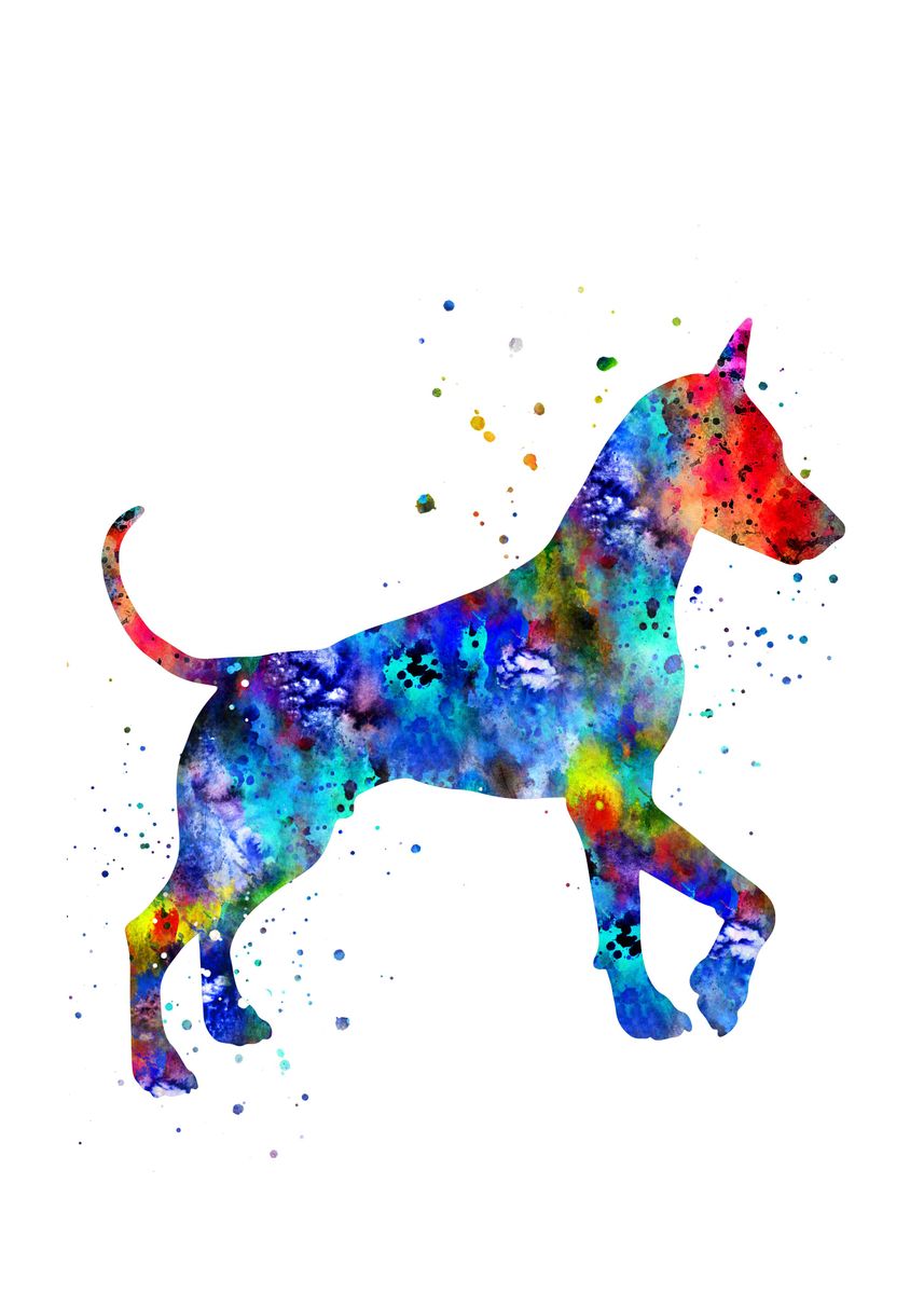 'English toy terrier ' Poster by RosaliasArt | Displate