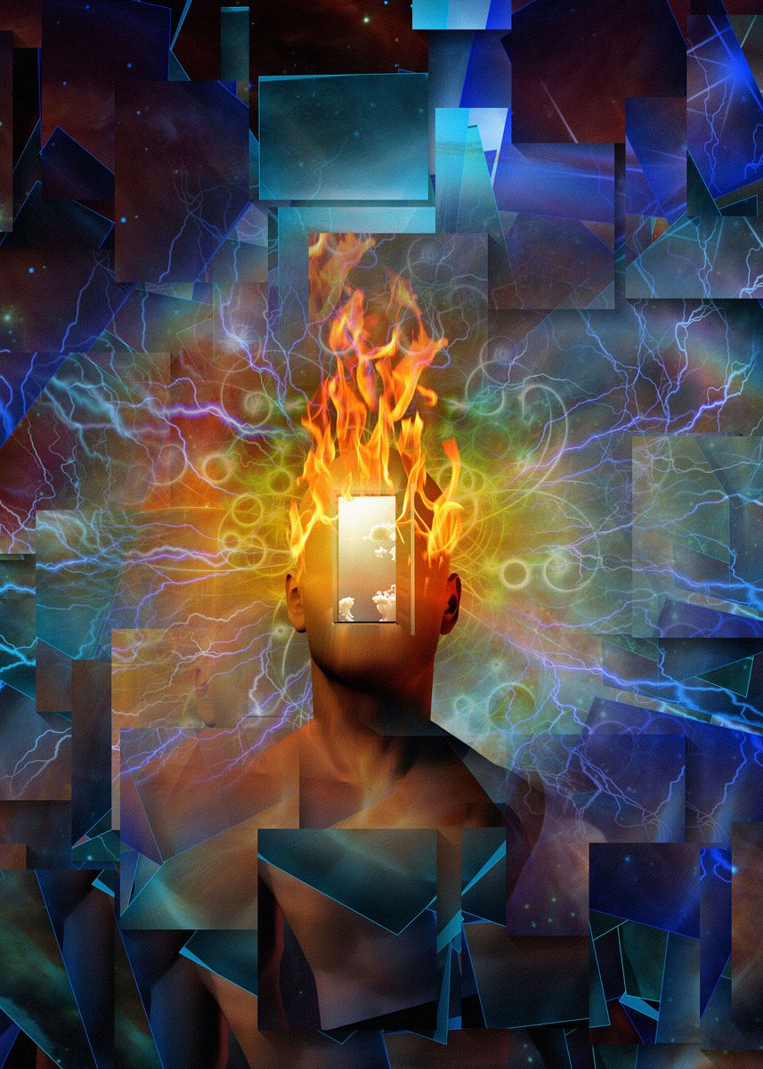 'Burning mind' Poster, picture, metal print, paint by Bruce Rolff ...