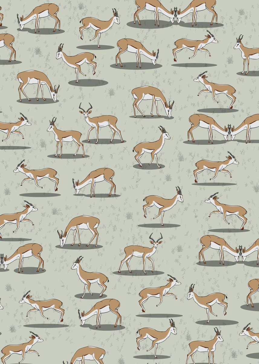 'Springbok Pattern' Poster, picture, metal print, paint by mailbox ...