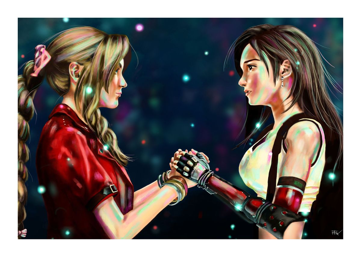 'FF7 Aerith and Tifa' Poster by Peter Foo | Displate