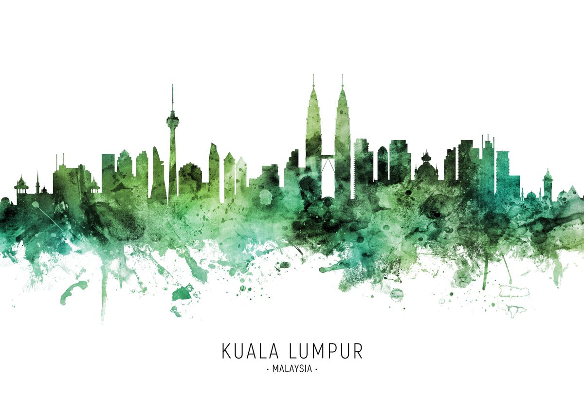 'Kuala Lumpur Skyline' Poster by Michael Tompsett | Displate