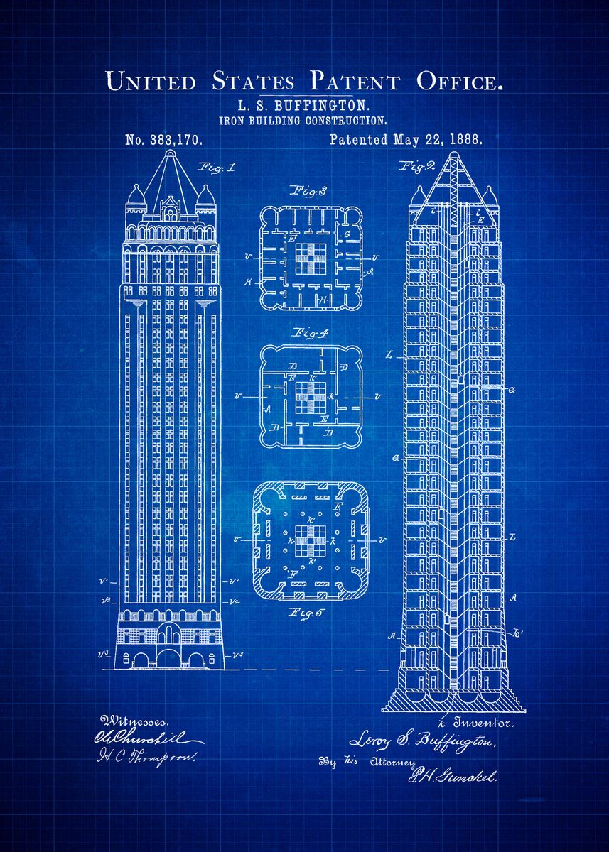'Iron Building' Poster, picture, metal print, paint by BigBaby | Displate