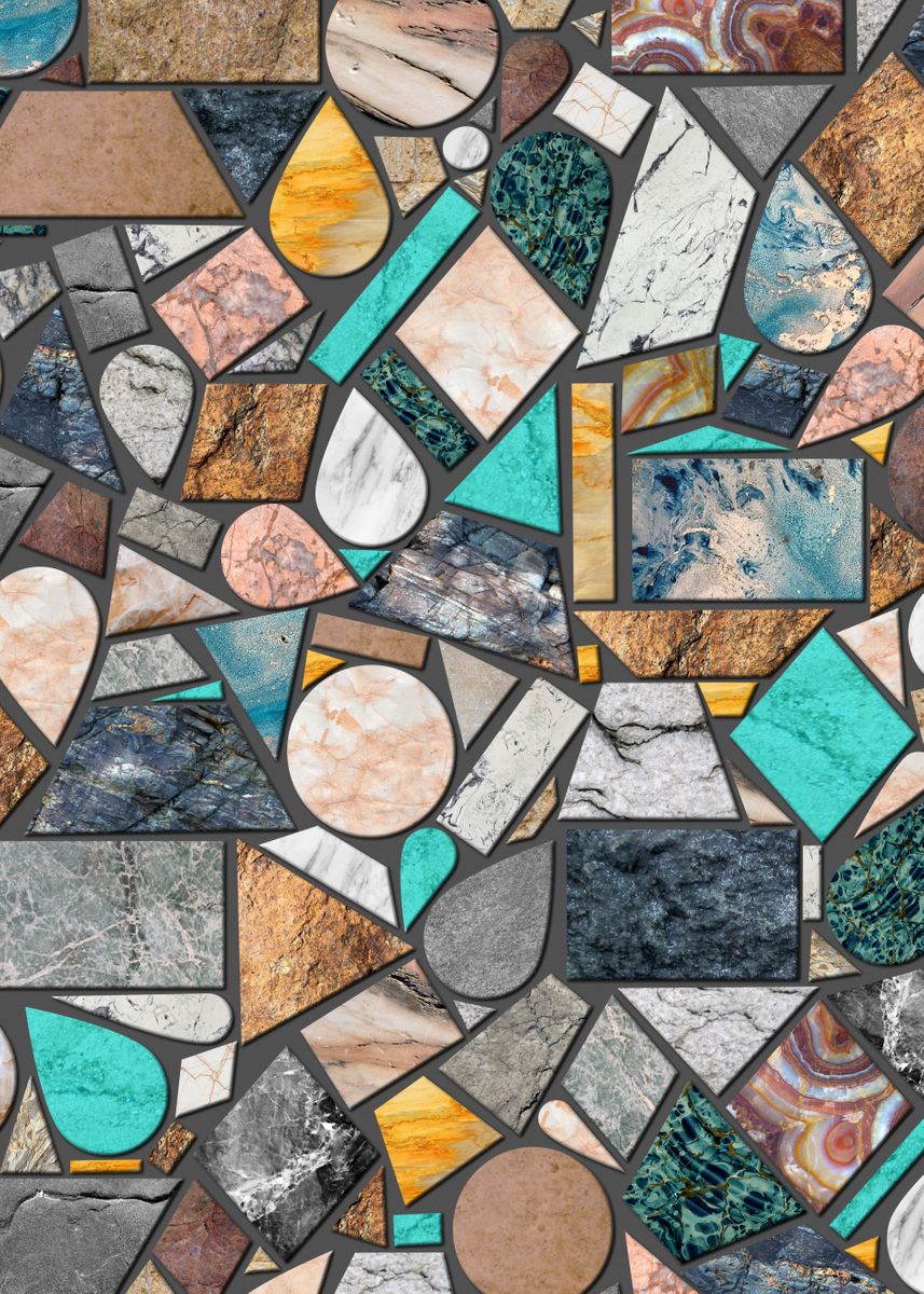 'Stone mosaic pattern' Poster by CiniArt | Displate