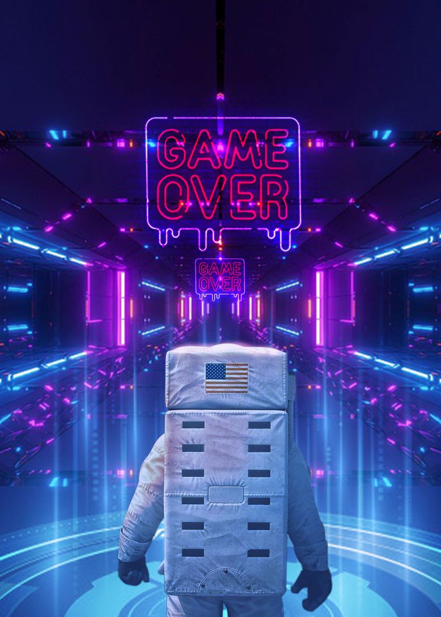 'Game Over' Poster, picture, metal print, paint by Arijit Works | Displate