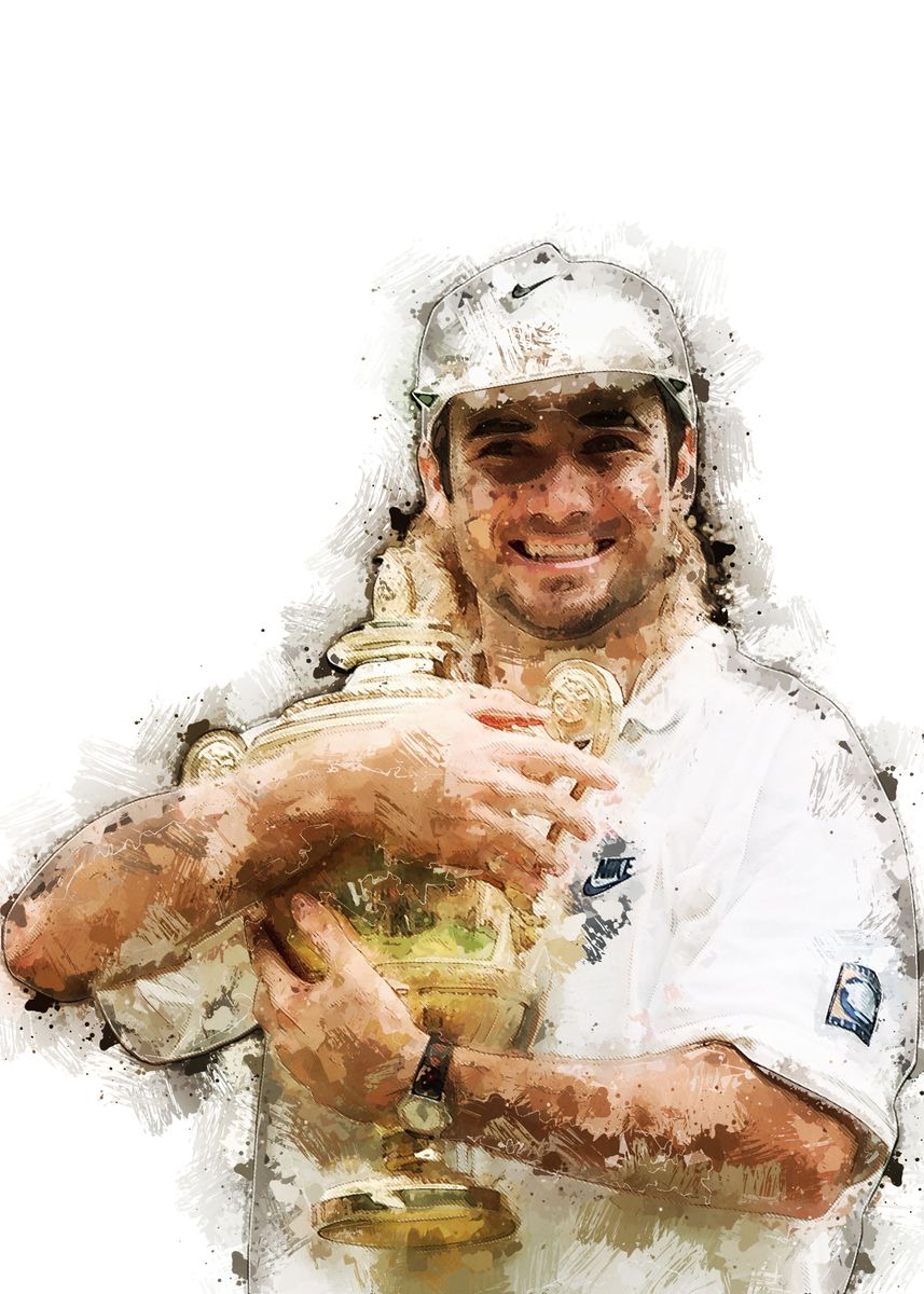 'Andre Agassi' Poster, picture, metal print, paint by VEC Group | Displate