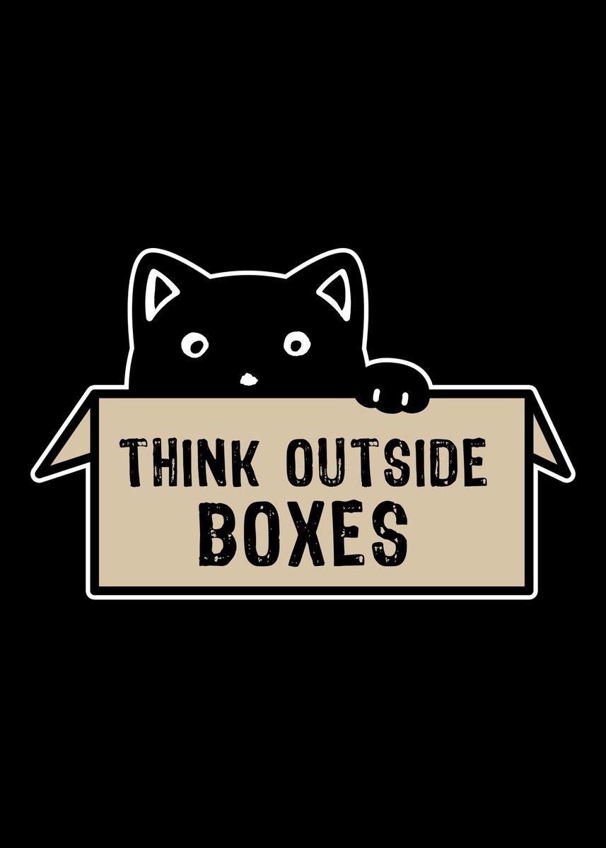 'Thinker Cat' Poster, picture, metal print, paint by Michael | Displate