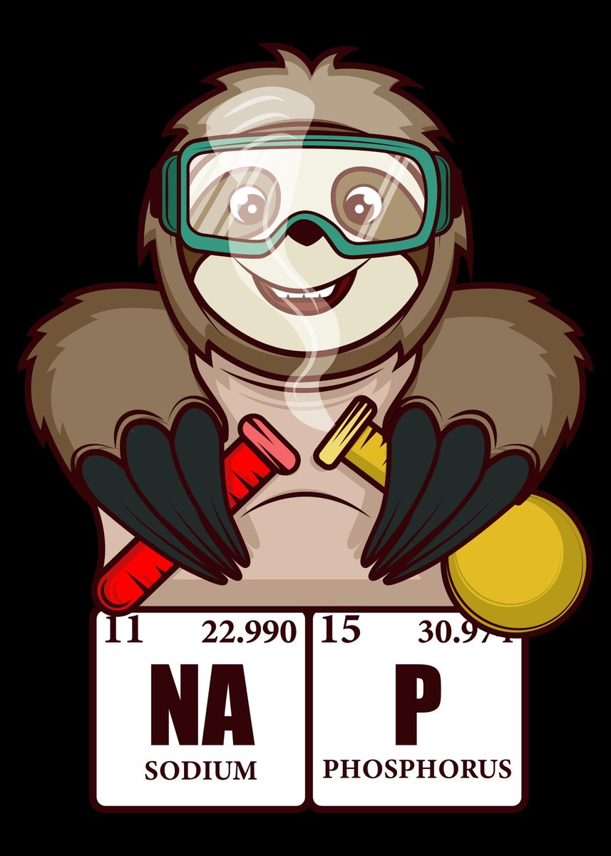 'Sloth Science Nap Scientis' Poster by Powdertoastman | Displate