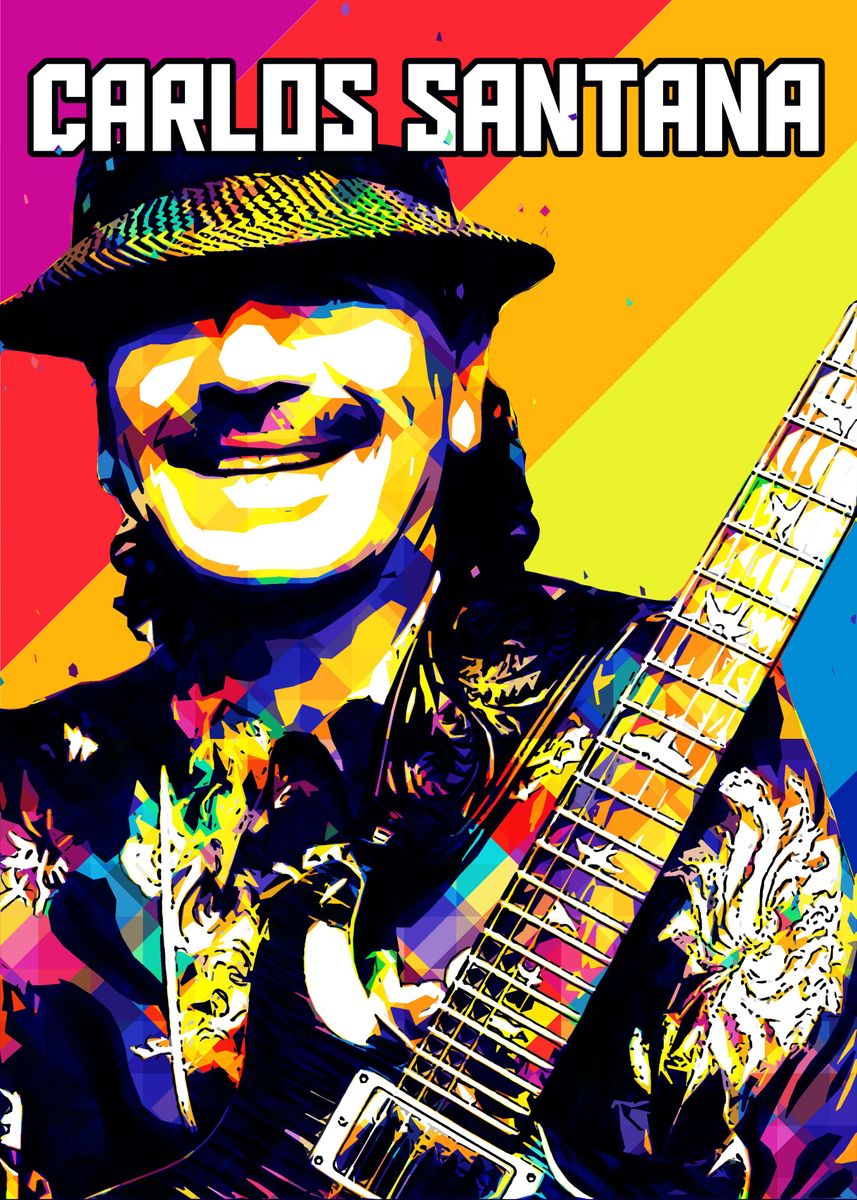 'Carlos Santana ' Poster, picture, metal print, paint by Print Magic ...