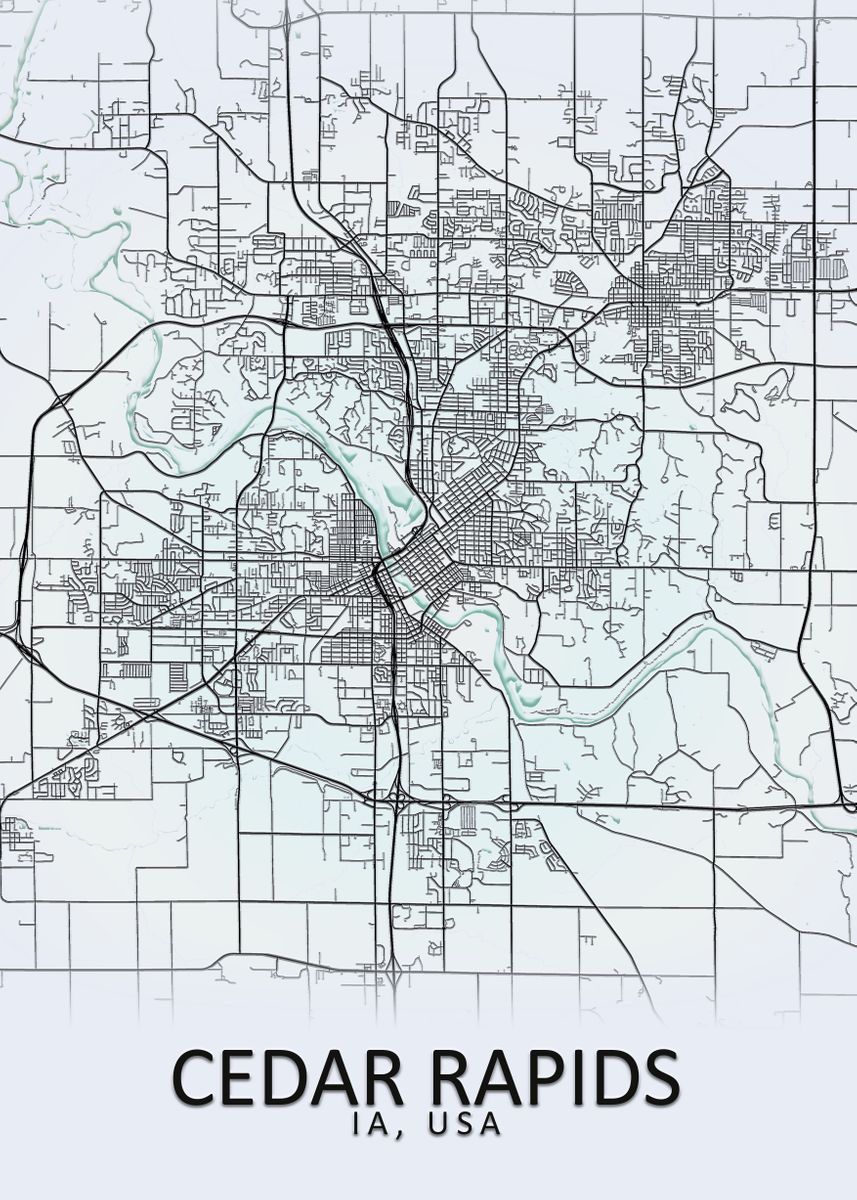 'Cedar Rapids IA USA' Poster by City Map Art Prints | Displate