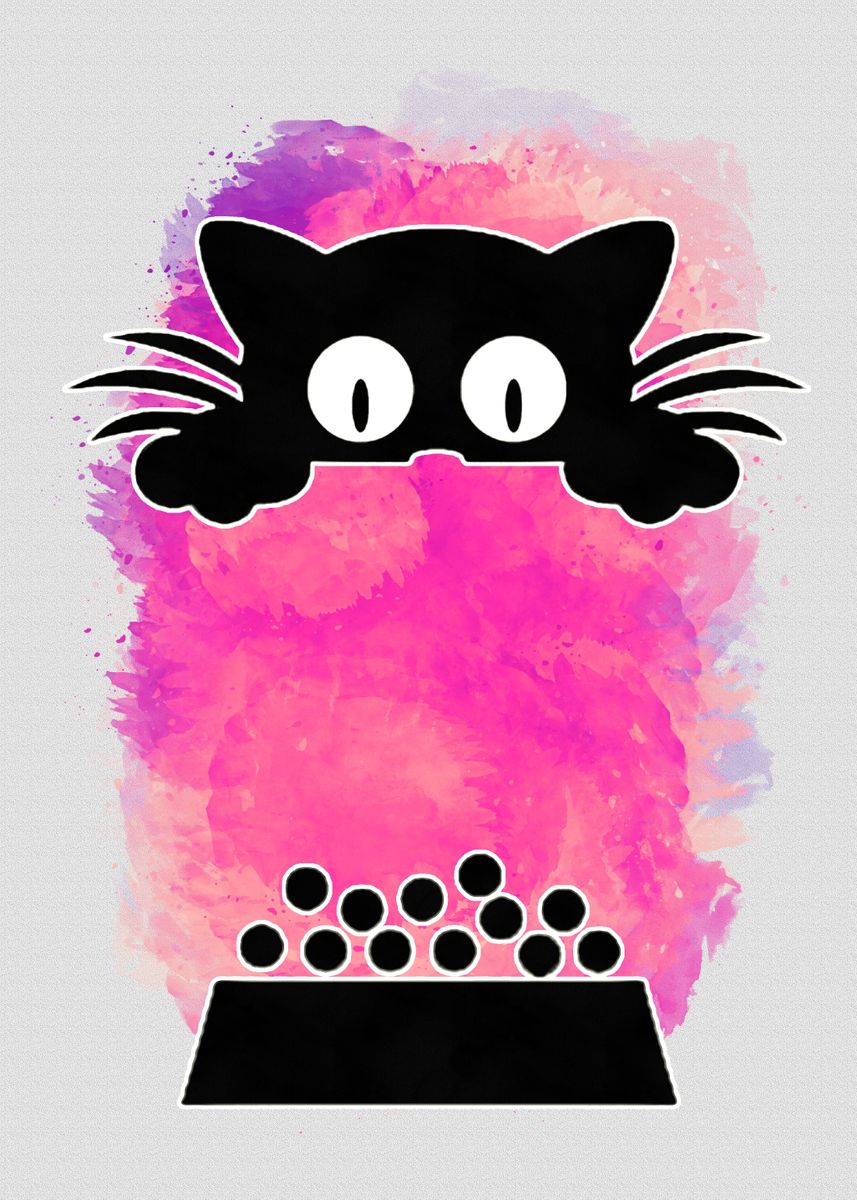 'Minimalist Cat Art Picture' Poster by John Shepherd | Displate