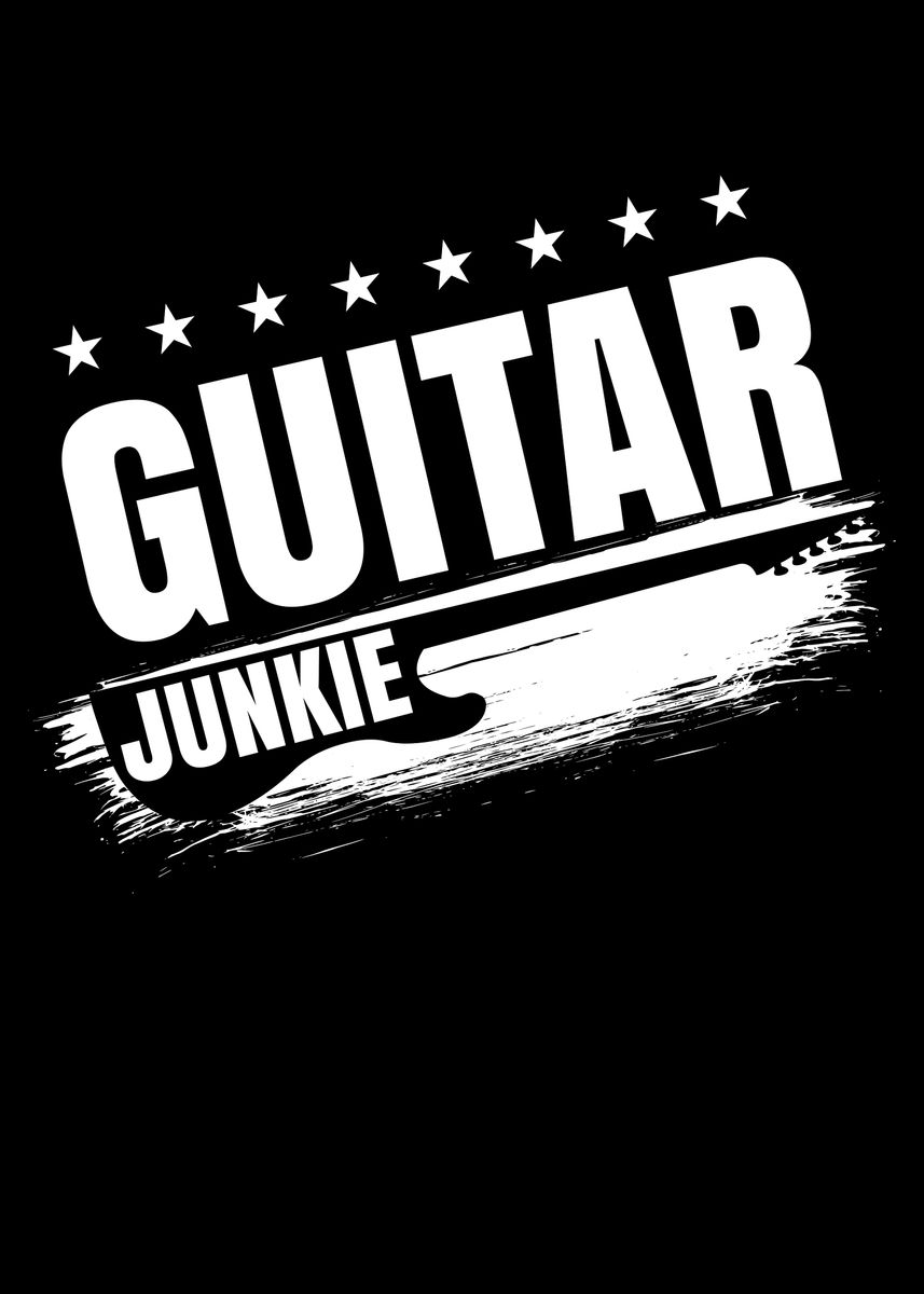 'Guitar Junkie' Poster, picture, metal print, paint by bananadesign ...