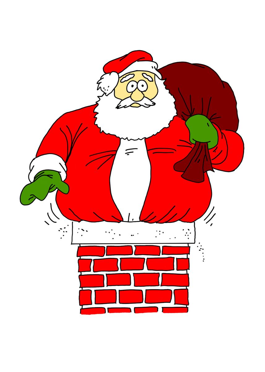 'Fat Santa' Poster, picture, metal print, paint by HomeStead Digital ...