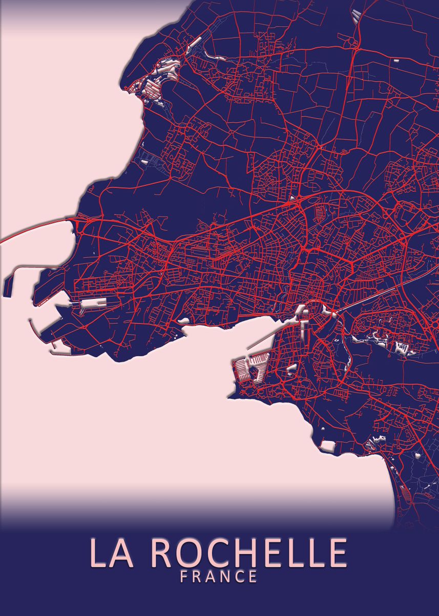 'La Rochelle France' Poster by City Map Art Prints | Displate