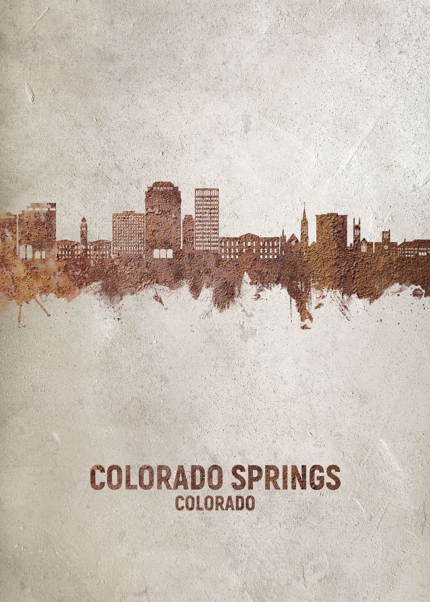 'Colorado Springs Skyline' Poster, picture, metal print, paint by ...