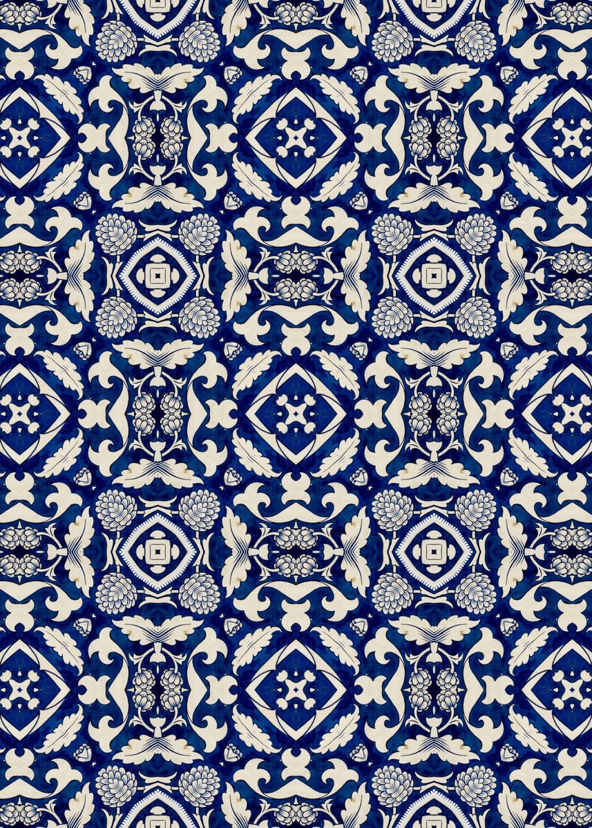 'Intense Blue Pattern 06' Poster by Aloke Design | Displate