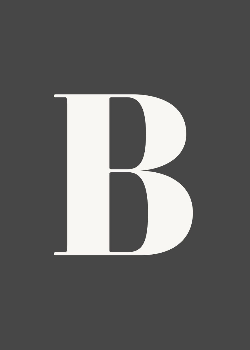'Grey Letter B Print' Poster by KRPrintShop | Displate