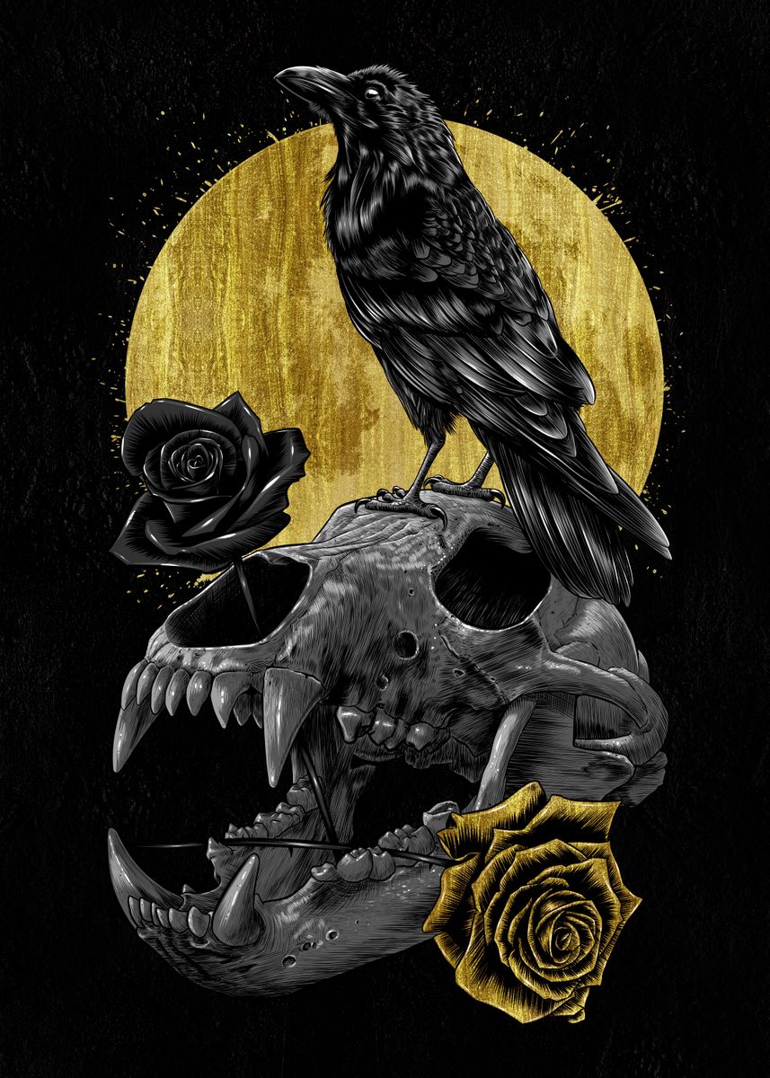 'Golden Raven' Poster, picture, metal print, paint by Alberto Perez ...
