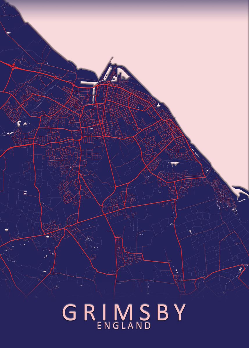 'Grimsby England' Poster by City Map Art Prints | Displate