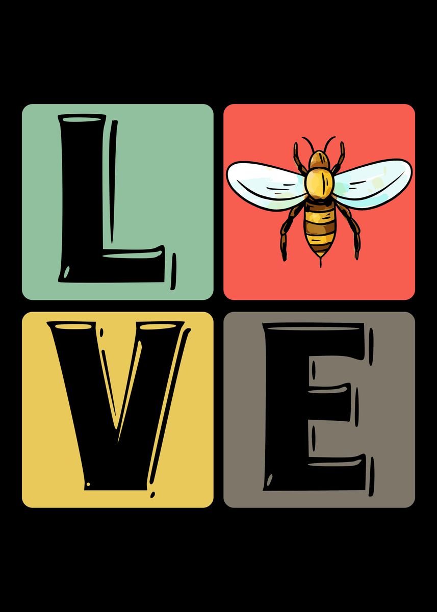 'Bee Love Beekeeper' Poster, picture, metal print, paint by ...