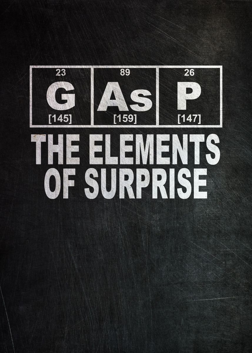 'Gasp Elements Of Surprise' Poster, picture, metal print, paint by ...