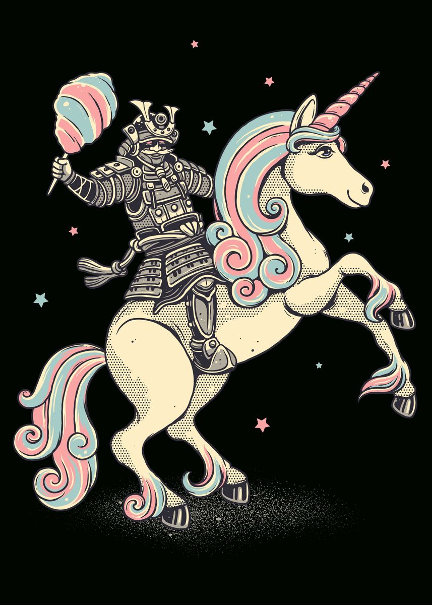 'cotton candy warrior' Poster, picture, metal print, paint by BRIAN ...