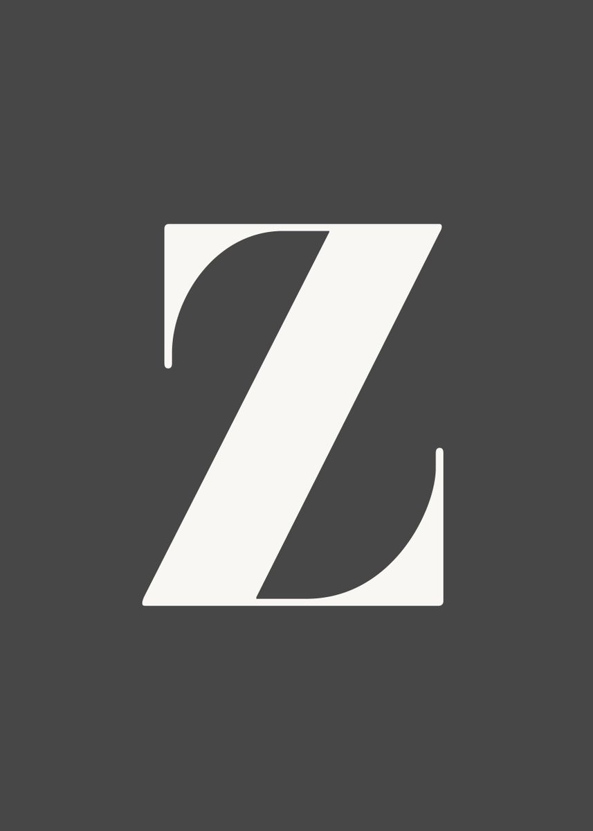 'Grey Letter Z Print' Poster by KRPrintShop | Displate