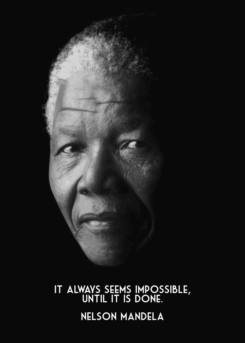 'NELSON MANDELA IMPOSSIBLE' Poster, picture, metal print, paint by ...
