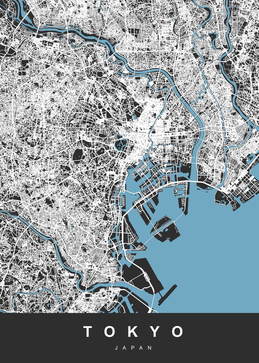 'Tokyo City Map Japan ' Poster by UrbanMaps | Displate