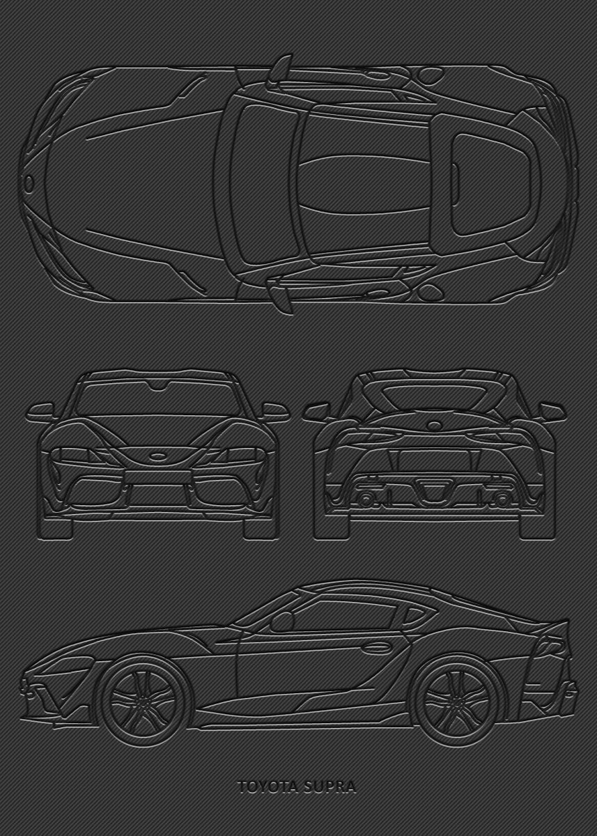 'Supra MK5' Poster, picture, metal print, paint by City Map Art Prints ...