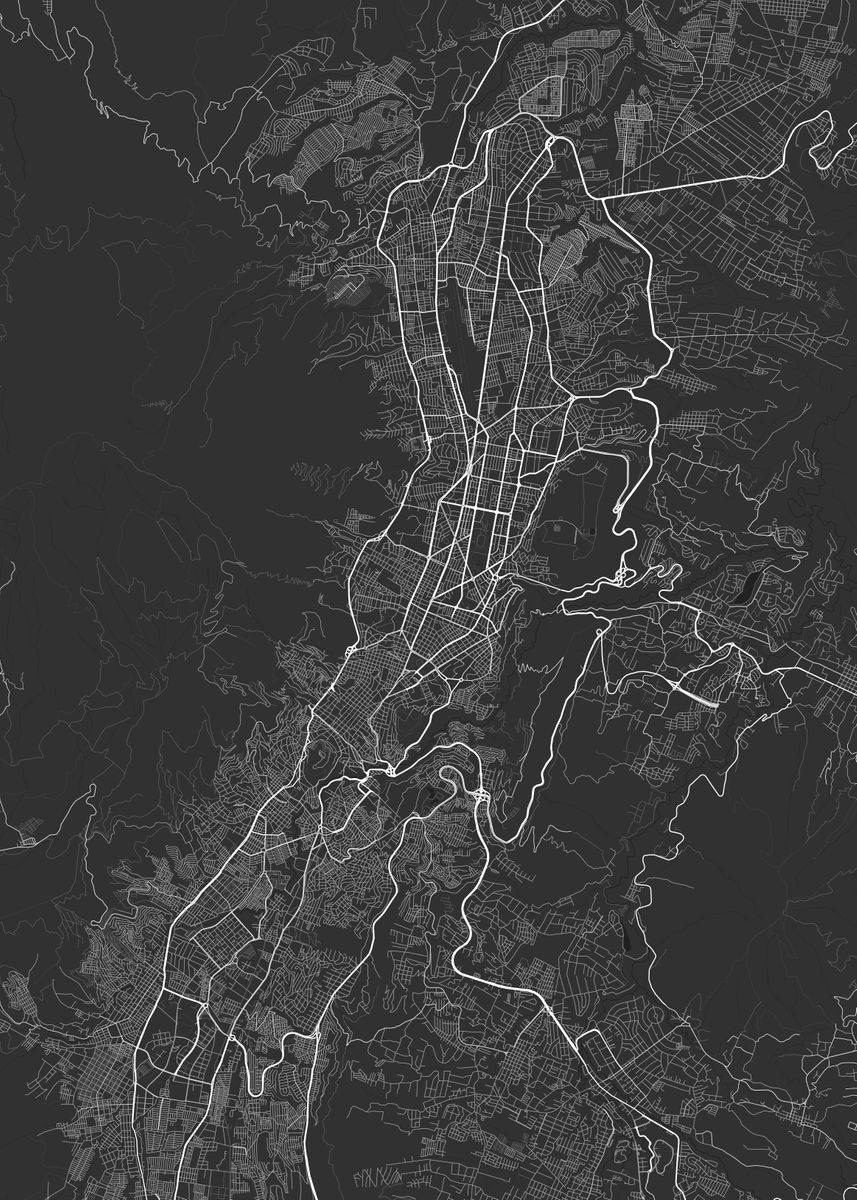 'Quito Ecuador Map' Poster by GraphicalMaps | Displate