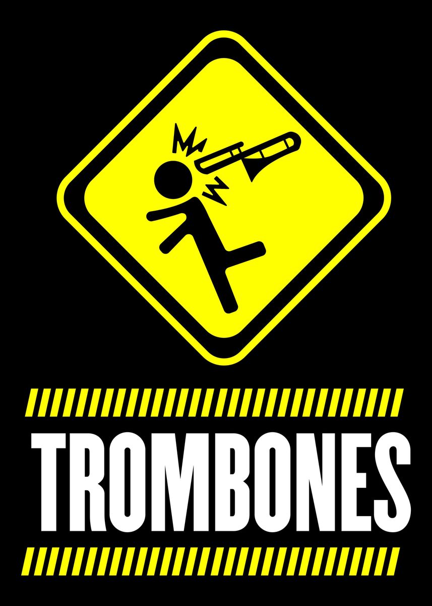 'trombone' Poster, picture, metal print, paint by Hexor | Displate