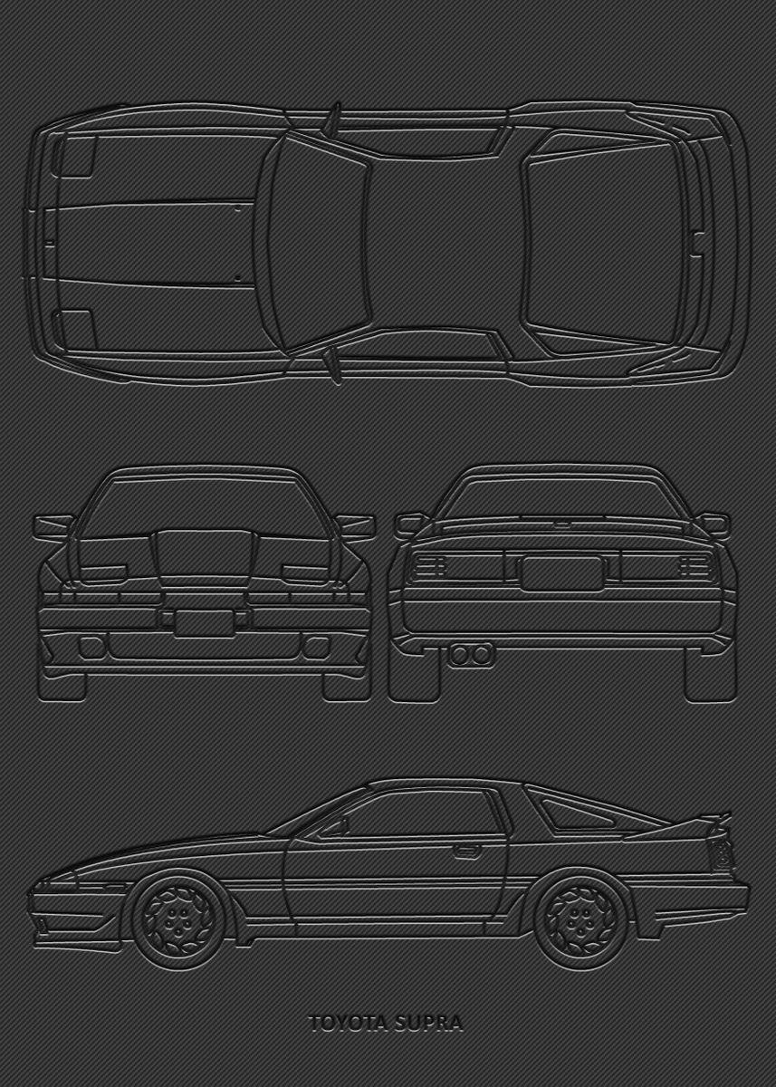 'Supra MK3' Poster, picture, metal print, paint by City Map Art Prints ...