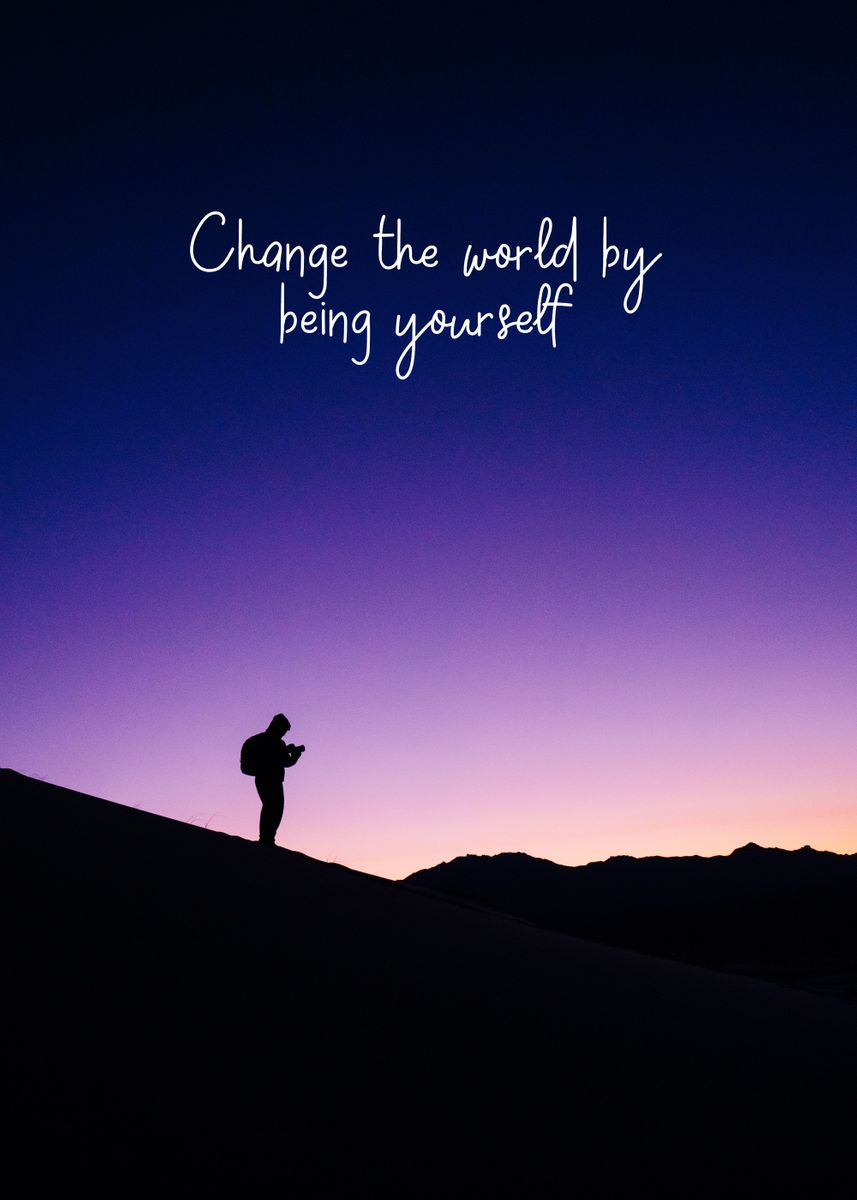 'Change the world' Poster, picture, metal print, paint by pommesmitmajo ...