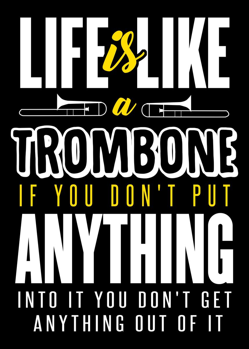 'trombone' Poster, picture, metal print, paint by Hexor | Displate