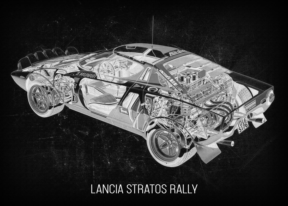 'Lancia Stratos Rally' Poster by JAT DESIGNS | Displate