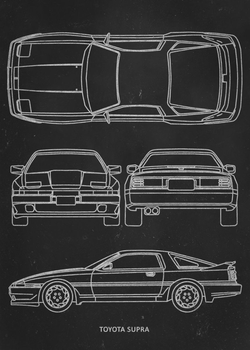 'Supra Mk 3' Poster, picture, metal print, paint by City Map Art Prints ...