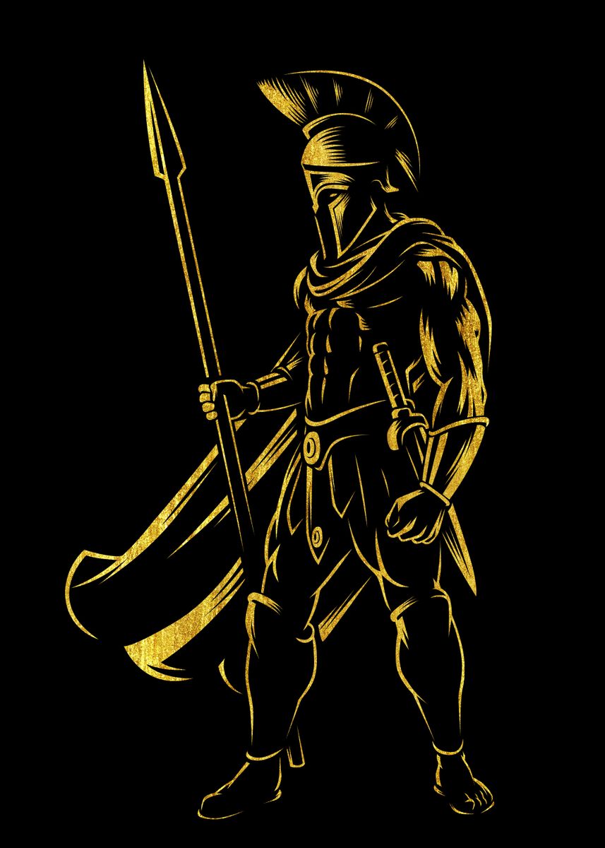'Golden spartan' Poster, picture, metal print, paint by Alberto Perez ...