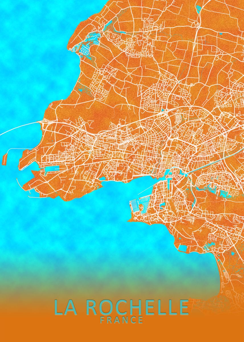 'La Rochelle France' Poster, picture, metal print, paint by City Map ...