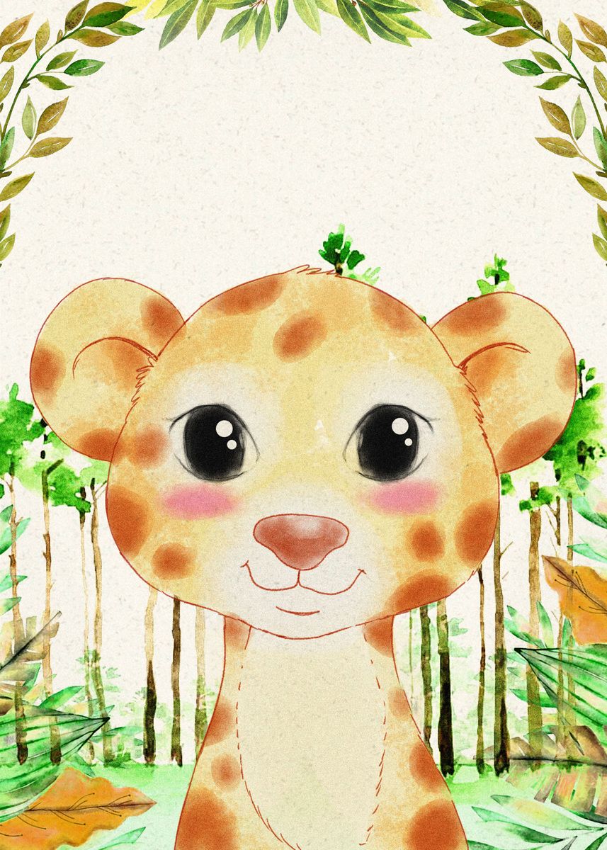 'Leopard Jungle Poster ' Poster by Giovanni Poccatutte | Displate